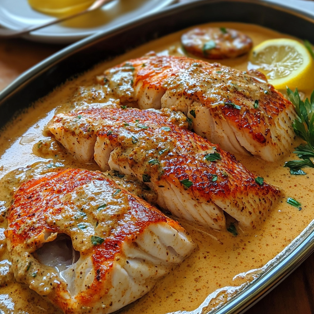Easter Red Snapper with Creamy Creole Sauce